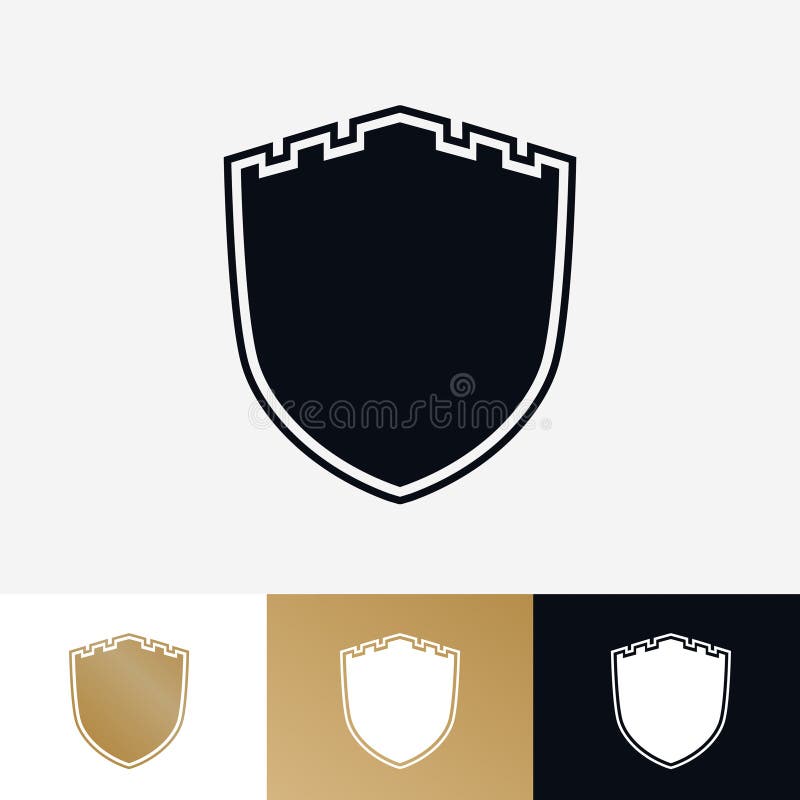 Shield Logo Set Isolated on Background for Guard Emblem Stock Vector ...
