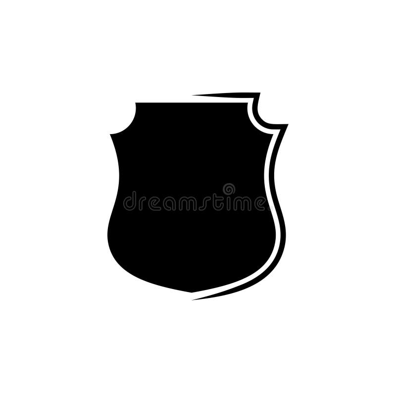 Emblem Shield Logo Template Flat Illustration, Shielding Icon in Black and White Color, Security ...