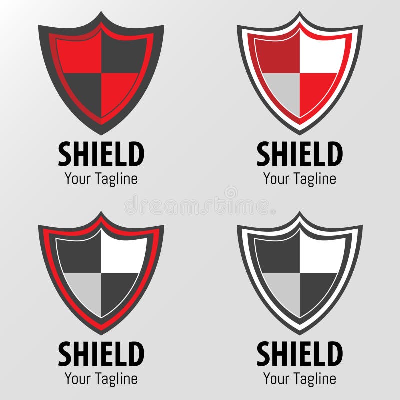 Simple Modern Shield Logo Design Vector Set Stock Vector - Illustration ...