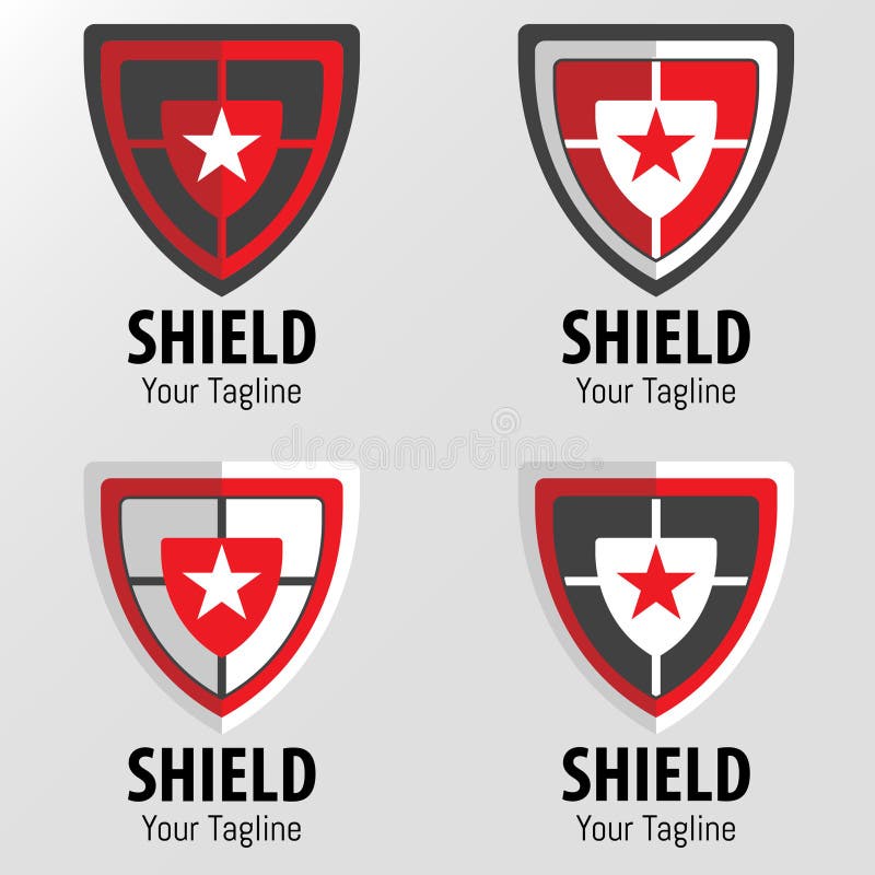 Simple Shield with Star Vector Set II Stock Vector - Illustration of ...