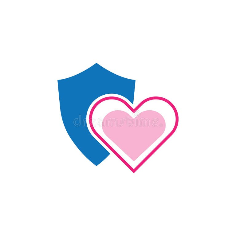 Shield and love logo stock vector. Illustration of sign - 257686959