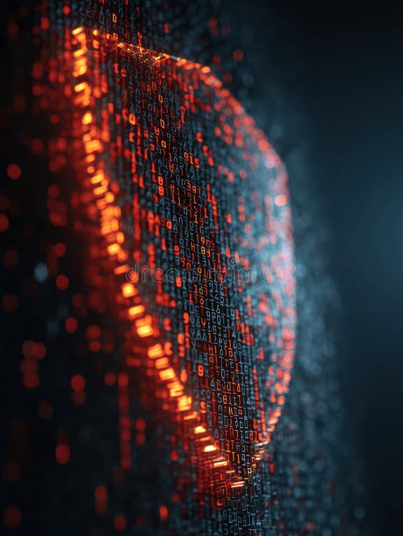 Shield of Binary Code Glowing Over a Digital Login Field with Free ...