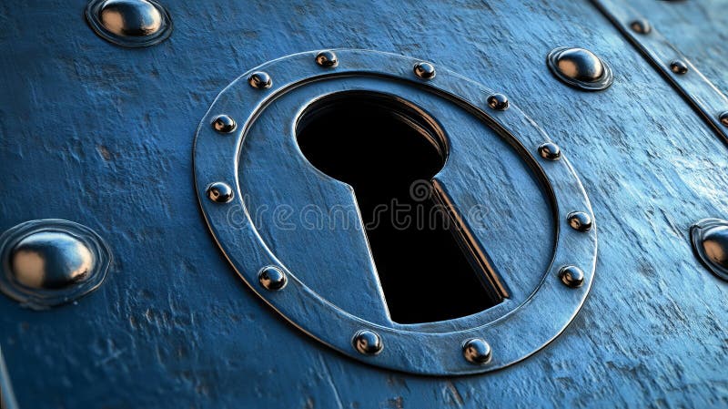 A Shield Made of Metal, Featuring a Keyhole at Its Center, Evokes ...