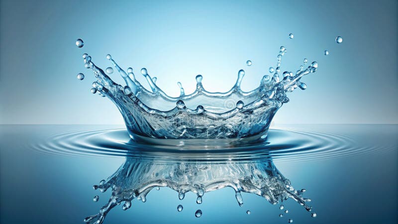 A Shield Made of Water that Stops Splashes on a Light Blue Background ...