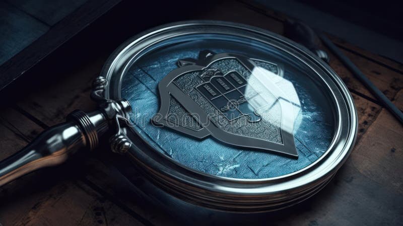 A Shield with a Magnifying Glass Representing the Thorough Inspection ...