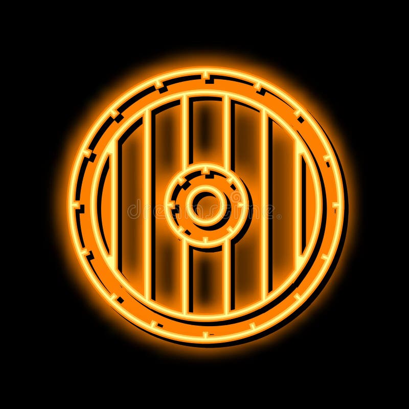 Shield Medieval Neon Glow Icon Illustration Stock Vector - Illustration ...