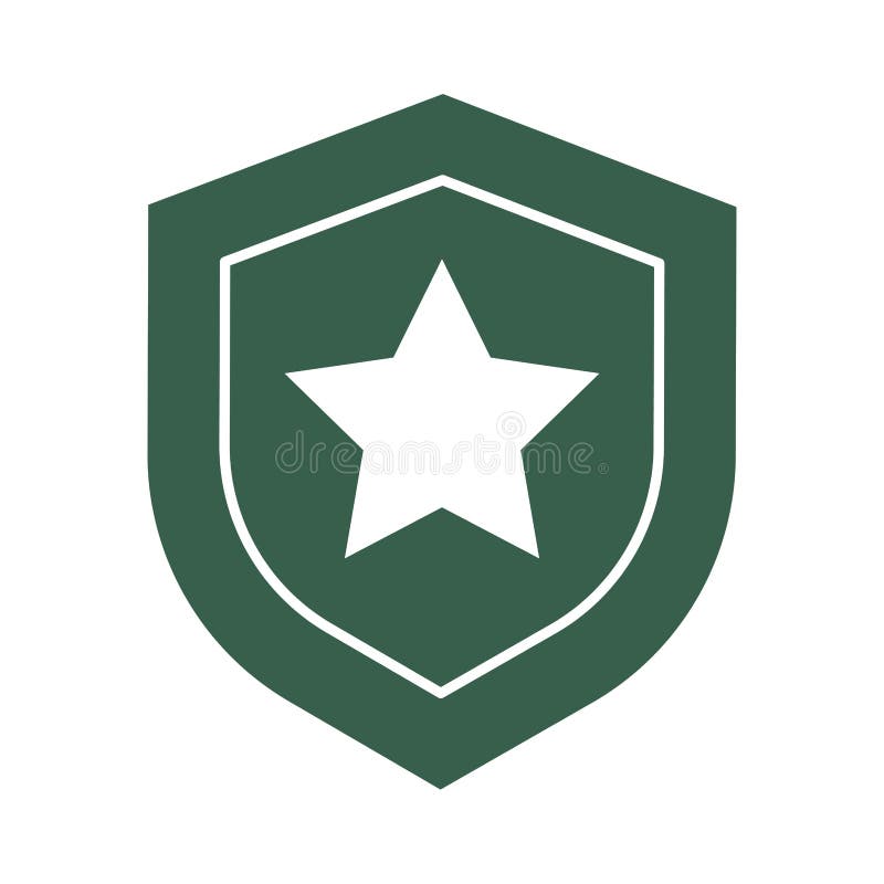 Shield Military Force Isolated Icon Stock Vector - Illustration of ...