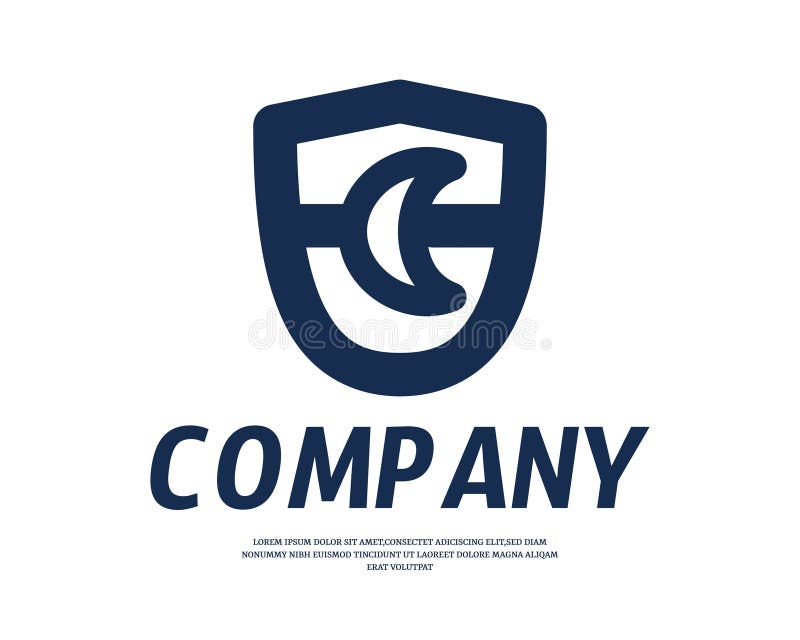 Shield Mix with Moon Design Logo Template Stock Vector - Illustration ...