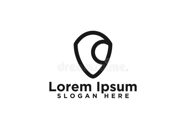 Shield, Mono Line Logo Designs, Vector Illustration. Stock Vector ...