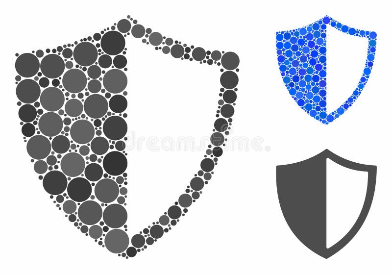 Shield Mosaic Icon of Spheric Items Stock Vector - Illustration of ...