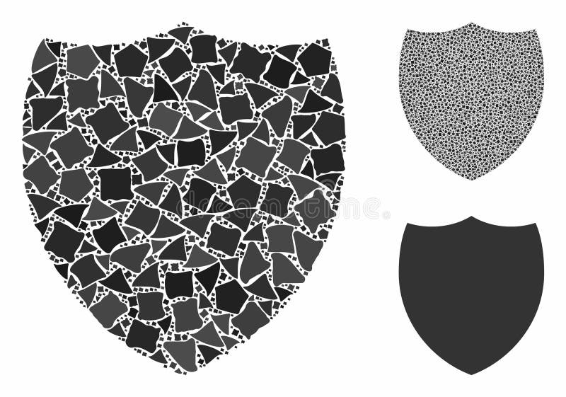 Shield Mosaic Icon of Unequal Elements Stock Vector - Illustration of ...