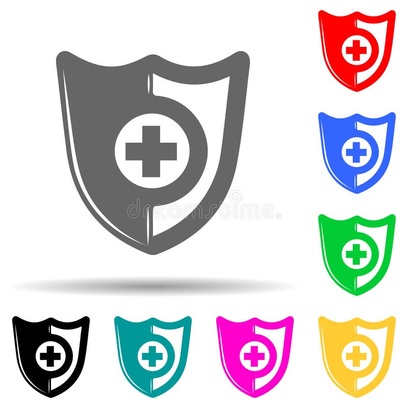 Shield Multi Color Style Icon. Simple Glyph, Flat Vector of Fight Icons ...