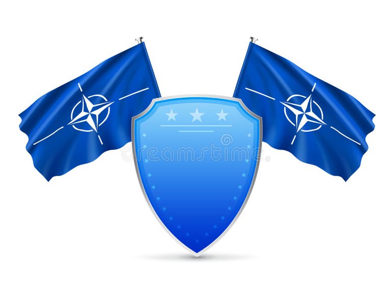 Shield with NATO Flag stock vector. Illustration of pride - 257715330