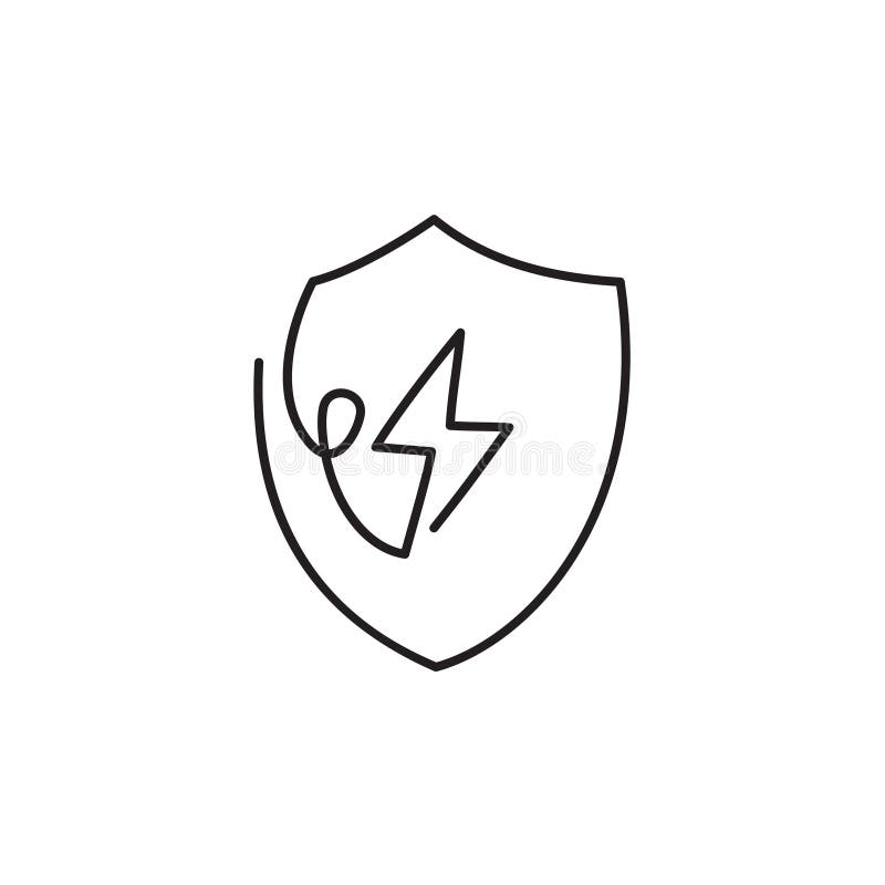 Shield One Line Icon, Protect One Line. Simple One Line Vector Icon ...