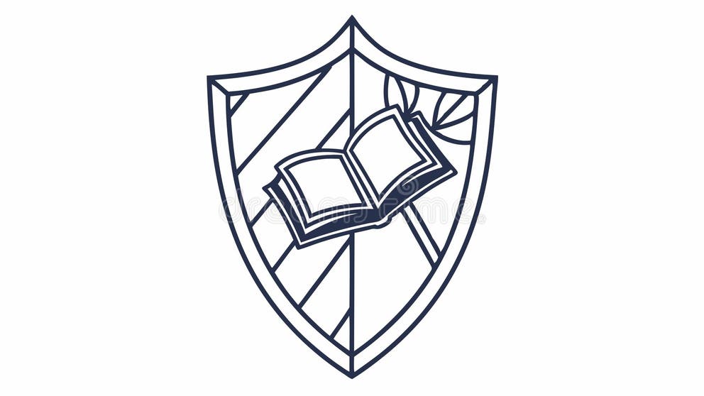 Shield with an Open Book, an Emblem of Knowledge and Education. Vector ...
