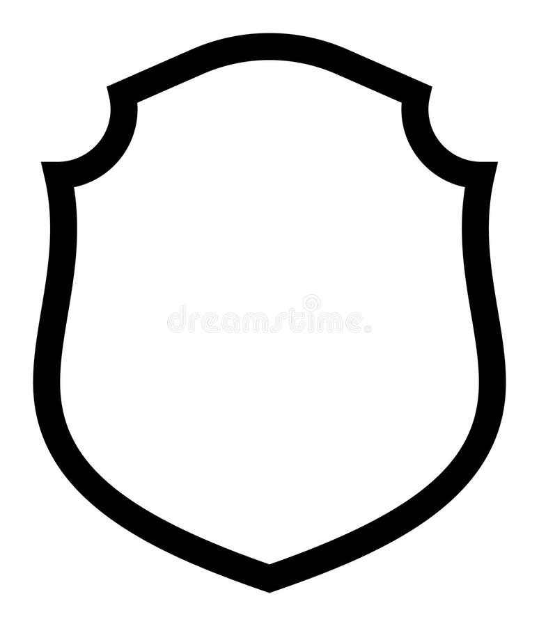 Shield Outline Frame Logo. Vector Template Sign of Protection, Guard ...
