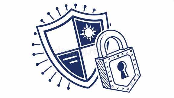 Shield and Padlock Icon, Security and Protection Symbol Vector Design ...