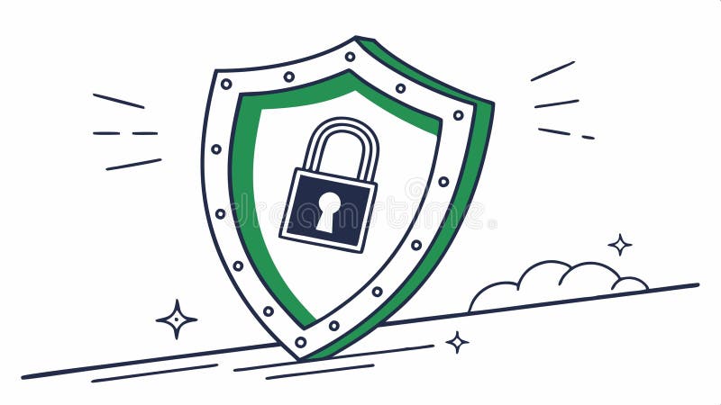 Shield with Padlock Icon, Security and Protection Symbol Vector Design ...