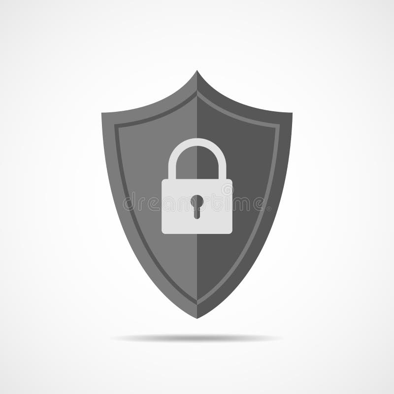 Shield with Padlock Icon. Vector Illustration Stock Illustration ...