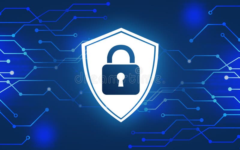 Shield with Padlock Illustration As Symbol of Cyber Security and ...