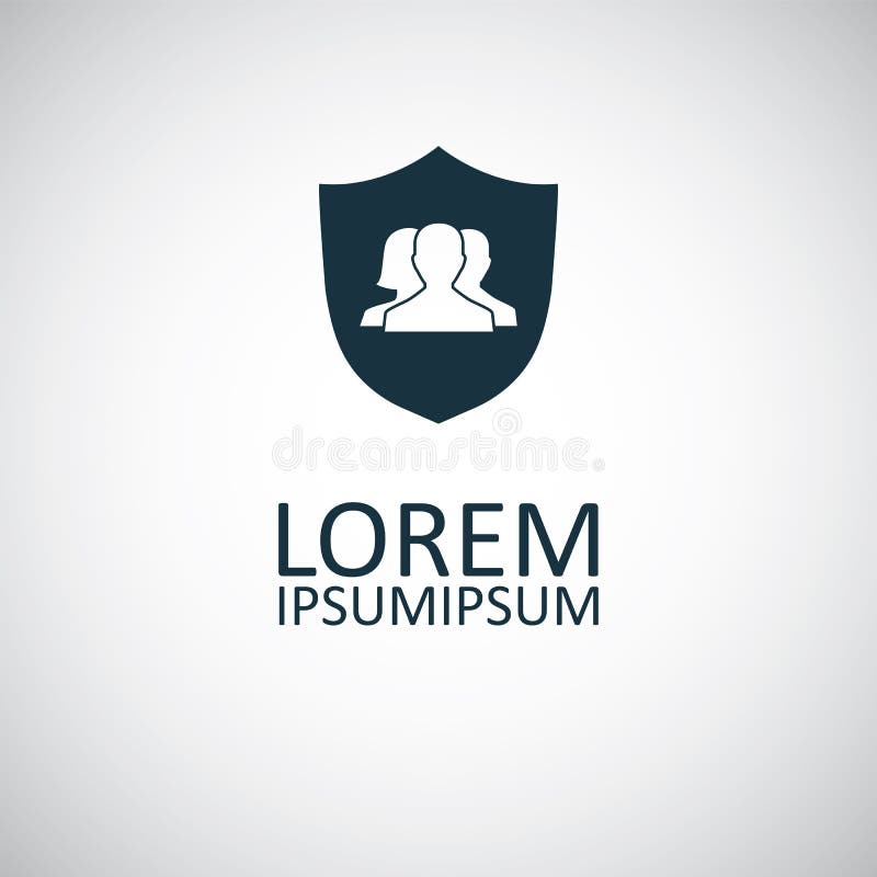 Shield people Icon Vector stock vector. Illustration of insignia ...