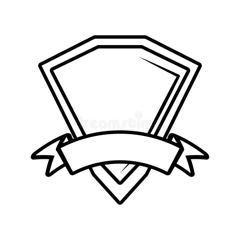 Shield Premium Badge Ribbon Outline Empty Stock Illustration ... Shield Premium Badge Ribbon Outline Empty Stock Illustration ...