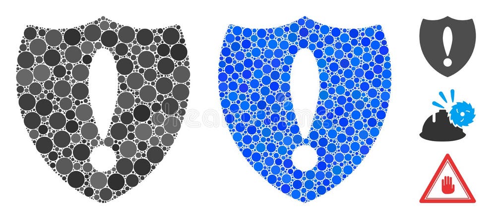 Shield Problem Mosaic Icon of Round Dots Stock Vector - Illustration of ...