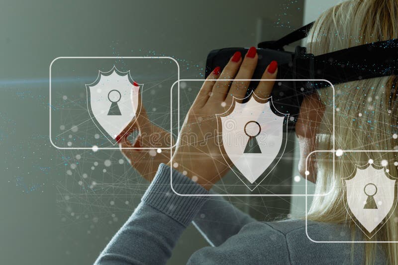 Shield Protect Icon, Virtual Screen Interface, Data Protection Cyber ...