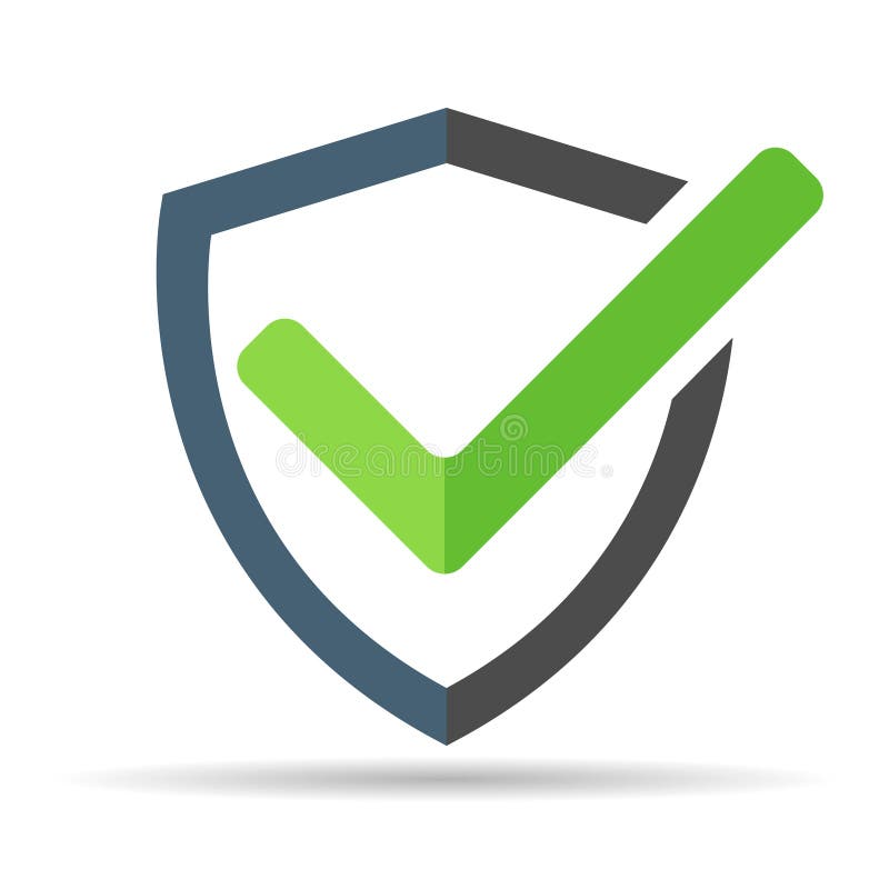 Shield Protect Shadow Icon, Safety Mark Web Design, Guard Symbol Vector ...