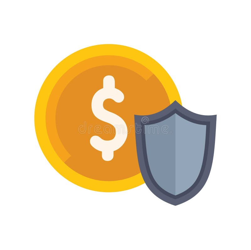 Shield Protecting Dollar Coin Secure Investment Concept Stock ...