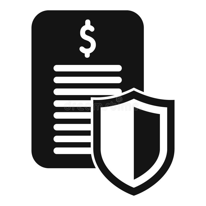 Shield Protecting Financial Document Icon Representing Secure ...
