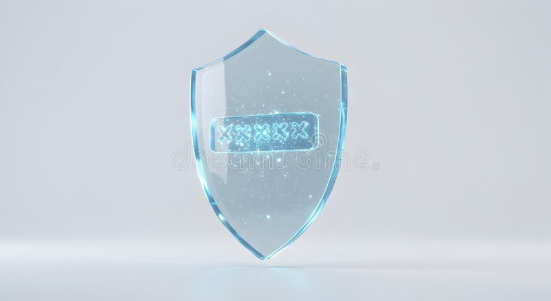 Shield Protecting Password with Abstract Light Effects Stock Image ...
