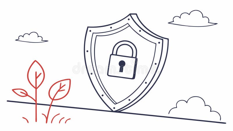 Shield Protecting Plants Representing Environmental Security, Vector ...