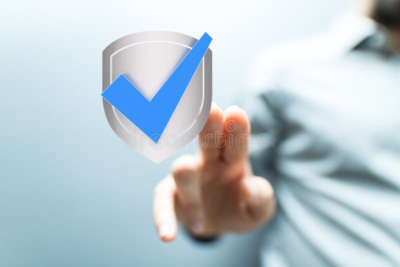 A Shield Protection Concept Holding in Hand Stock Photo - Image of ...