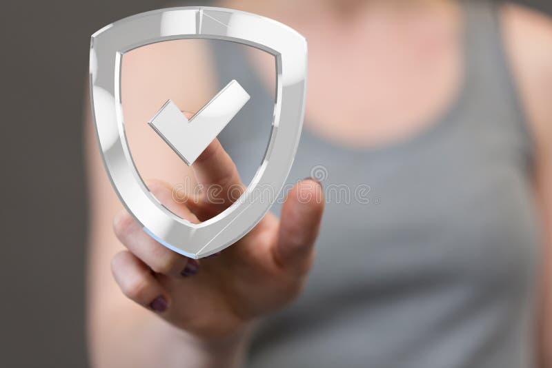 A Shield Protection Concept Holding in Hand 3d Stock Photo - Image of ...