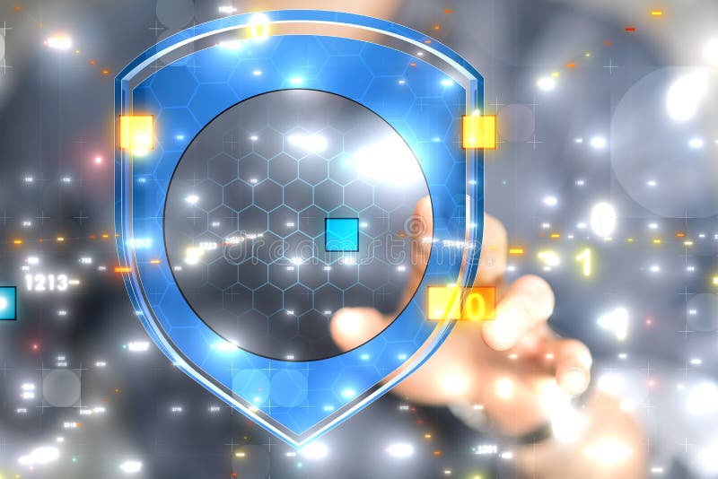 A Shield Protection Concept Holding in Hand 3d Stock Photo - Image of ...