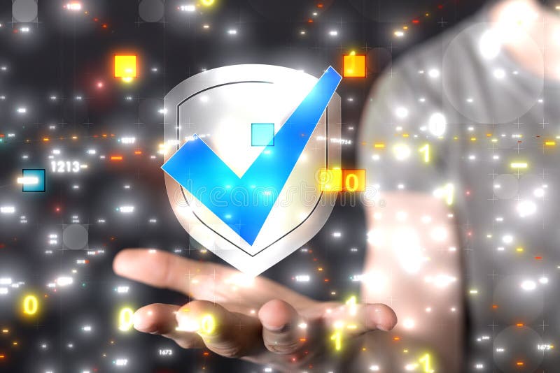 A Shield Protection Concept Holding in Hand 3d Stock Image - Image of ...