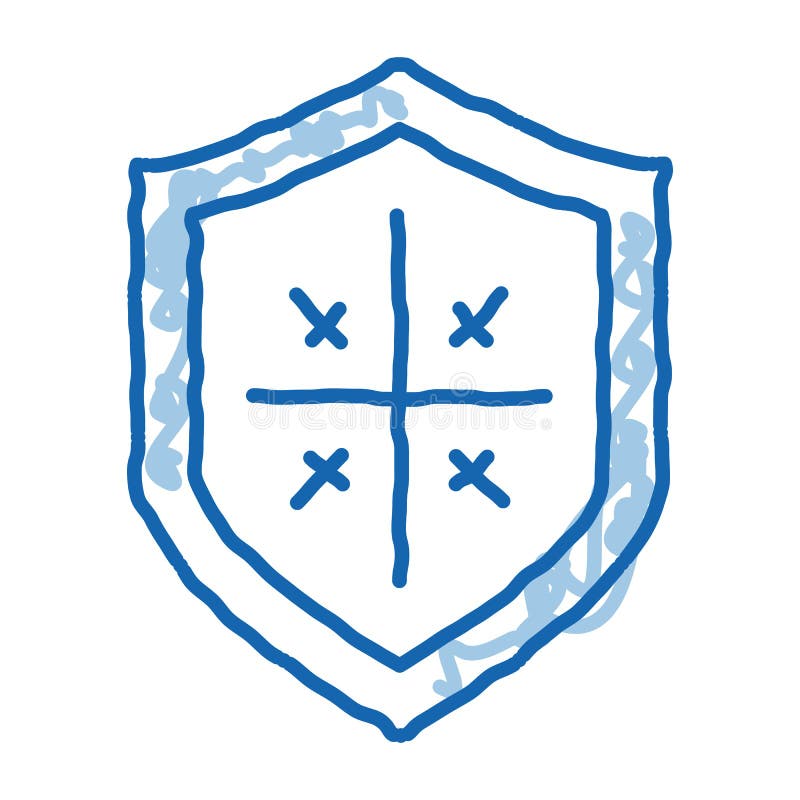 Shield Protection Doodle Icon Hand Drawn Illustration Stock Vector Illustration Of Magical
