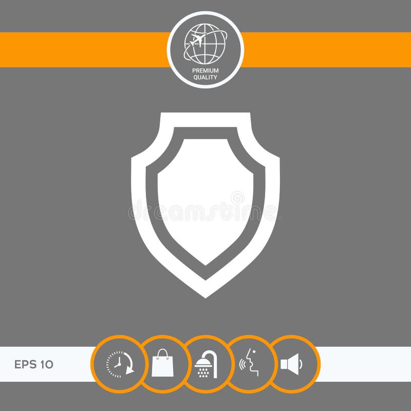 Shield - protection icon stock vector. Illustration of minimal - 124811800