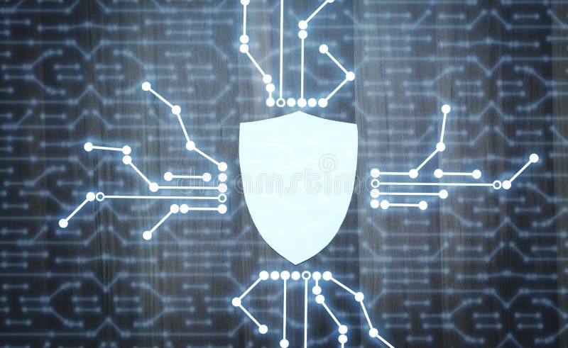 Shield Protection. Internet and Technology Stock Illustration ...