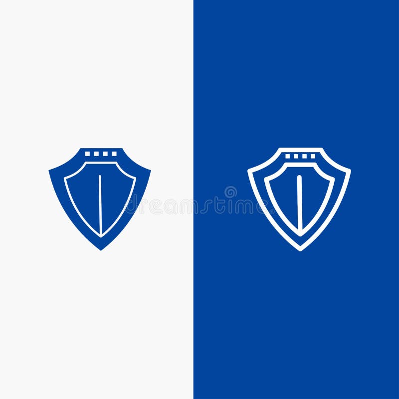 Shield, Protection, Locked, Protect Line and Glyph Solid Icon Blue ...