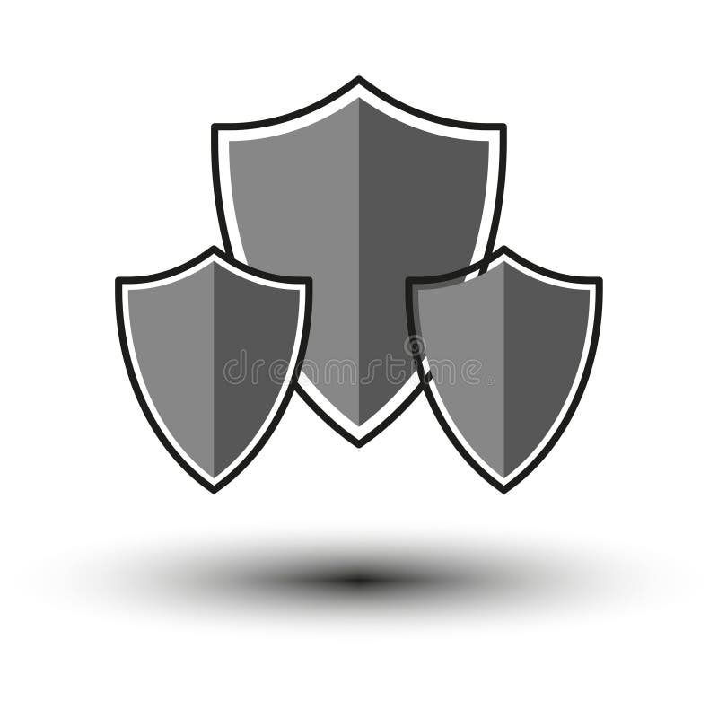 Shield Protection Logo. Logo of Three Shields. Vector Illustration. Eps ...