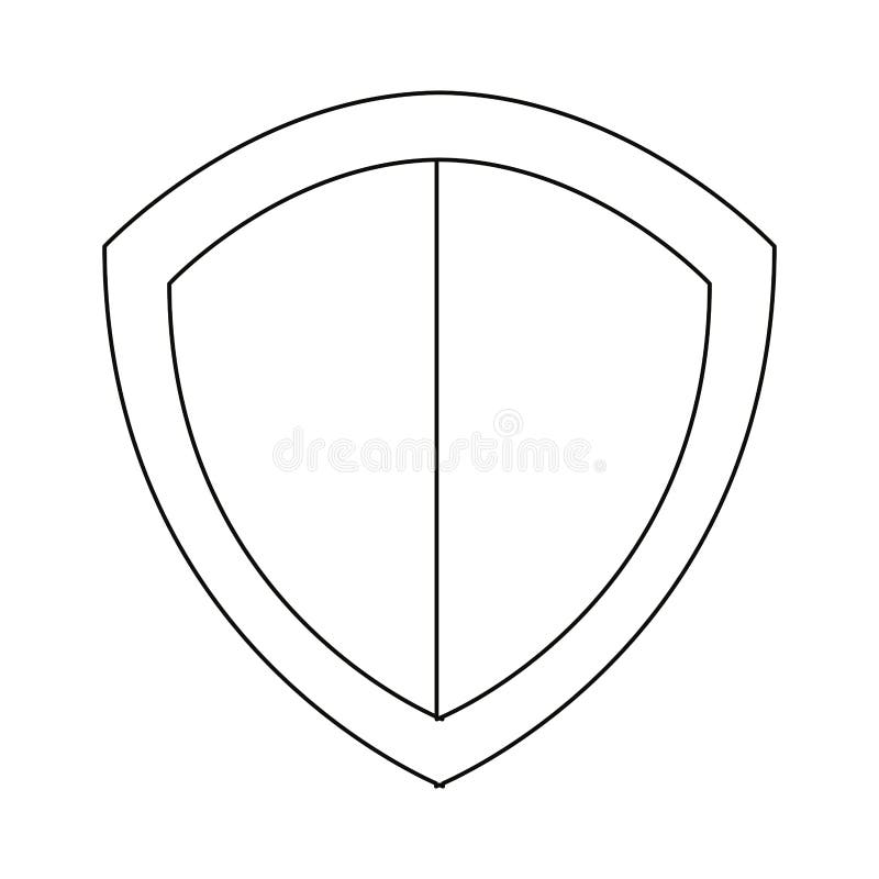 Shield protection outline stock vector. Illustration of shape - 139882937