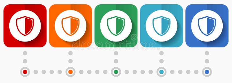 Shield, Protection, Security Concept Vector Icons, Infographic Template ...