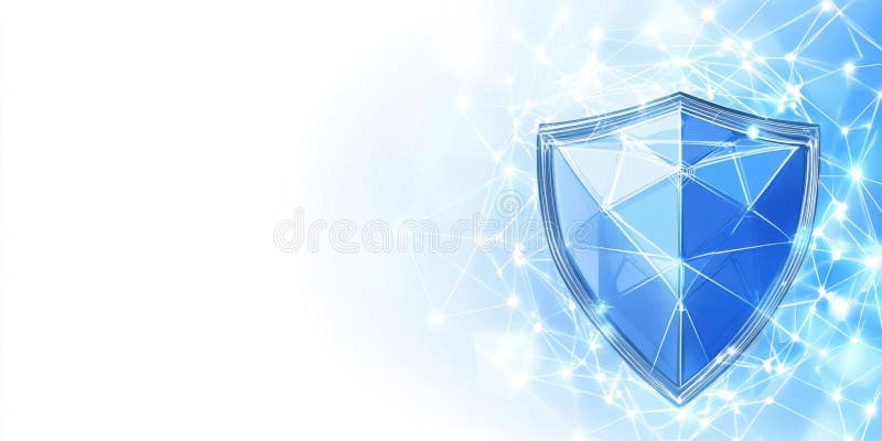 Shield Protects Data with Network Connection and Security Concept Stock ...