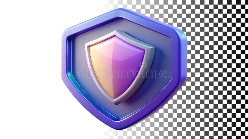Shield with Purple and Silver, Security Emblem, Protection Badge, Guard ...