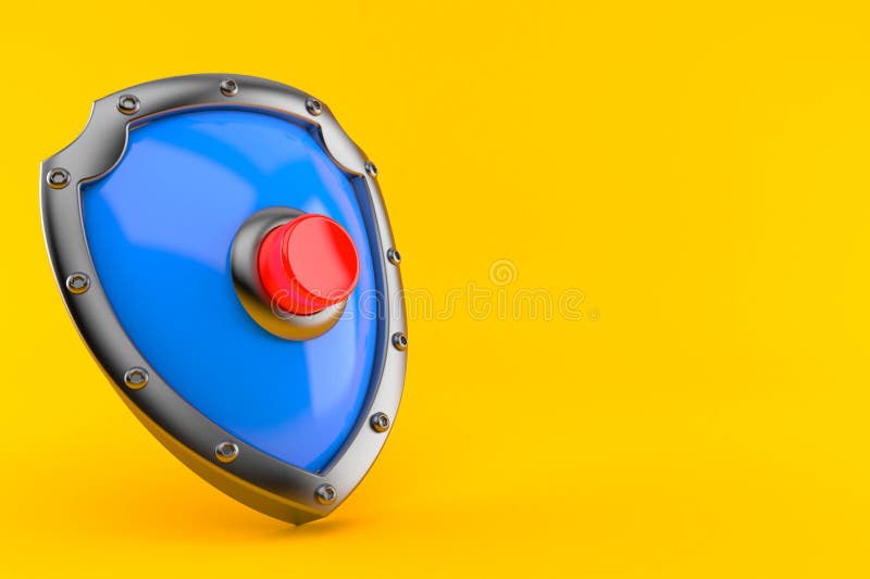 Shield with push button stock illustration. Illustration of control ...