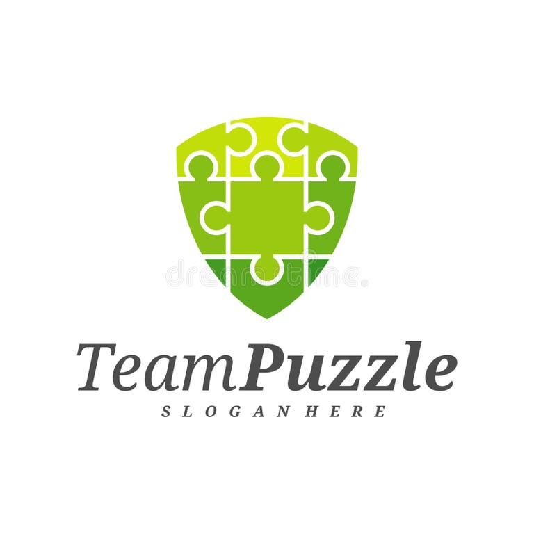 Shield Puzzle Logo Design Vector Template, Vector Label of Puzzle ...