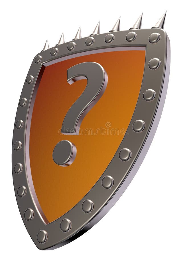 Shield with question mark stock illustration. Illustration of medieval ...