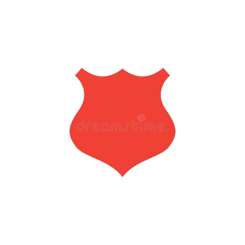 Shield Icon on Blue Background. Blue Flat Style Vector Illustration ...